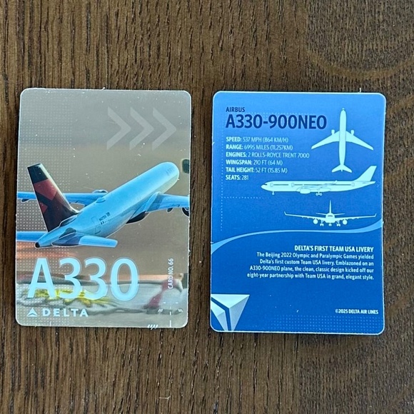 Delta | Other | Delta Air Lines Trading Card 225 66 Airbus A330900neo ...